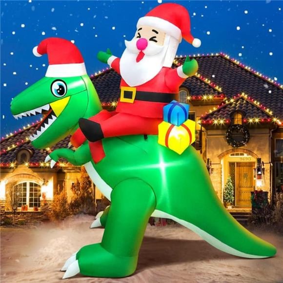 Holiday | 6ft Christmas Inflatable Outdoor Decorations Santa Riding ...